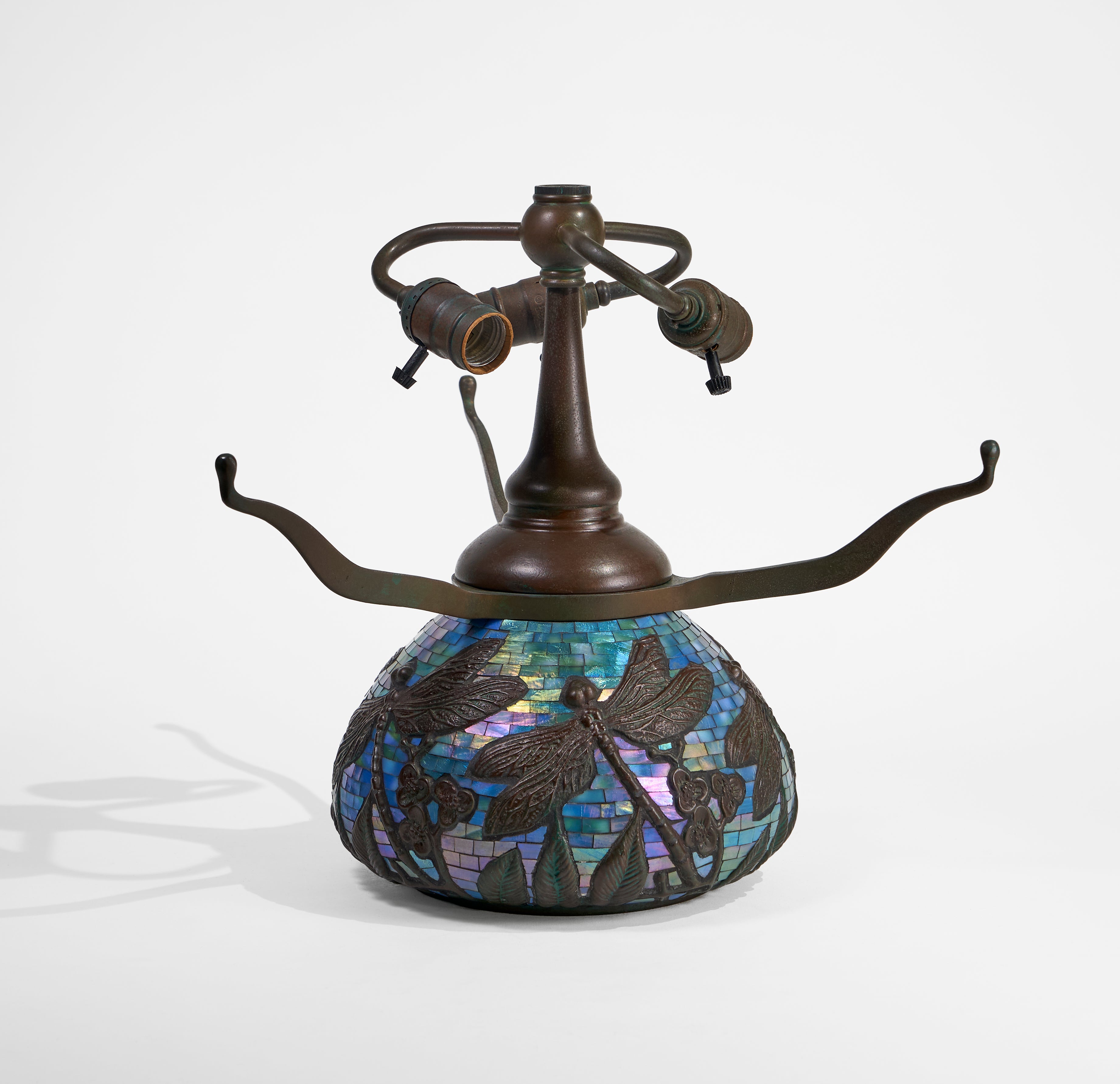 WB Dragonfly Urn Base ( Blue Green Iridescent Glass Mosaic ) | Tiffany ...